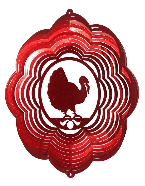 Turkey Thanksgiving Circle Swirly Metal Wind by swenproducts