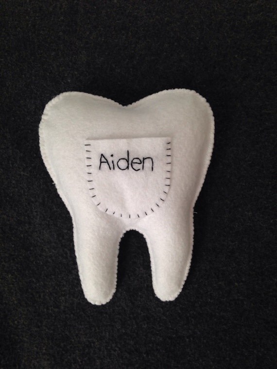 Tooth Shaped Pillow with Personalized Pocket for the Tooth