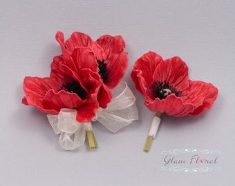 Poppy corsage | Etsy