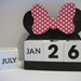 Minnie Mouse Inspired Calendar Perpetual Wood Block Minnie