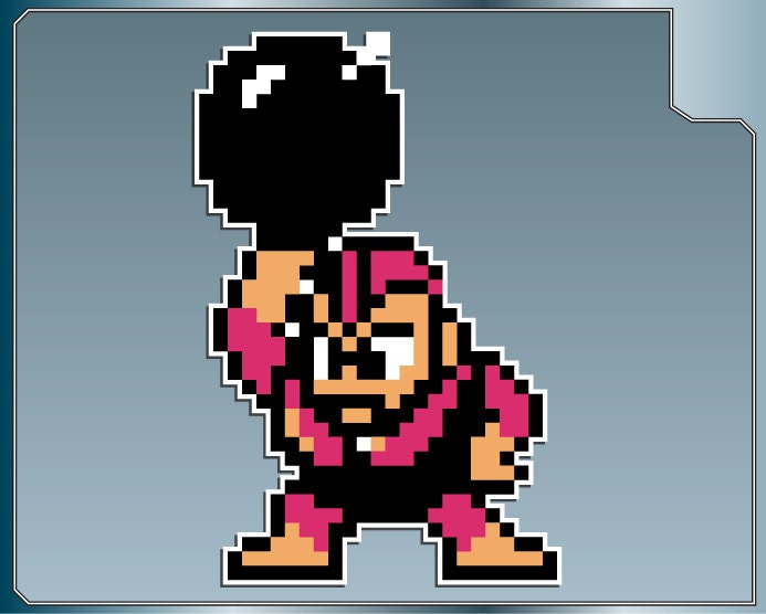 BOMB MAN Sprite from Mega Man 8 Bit Vinyl Decal Sticker