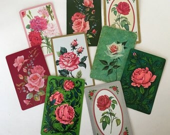 Rose playing cards | Etsy