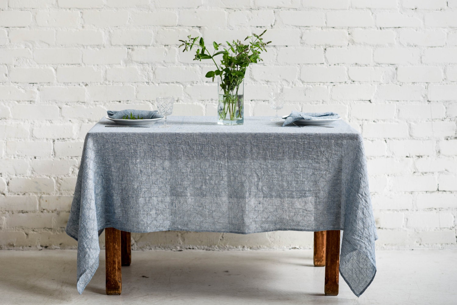 Pure Linen Wide Tablecloth SHIPPING WORLDWIDE