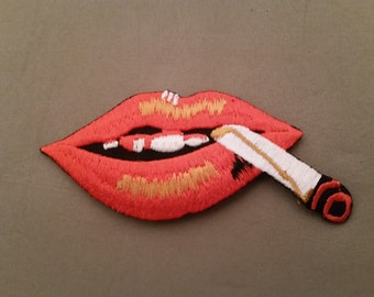 Lips with cigarette | Etsy