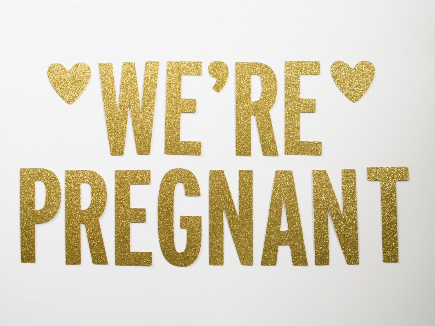 We're Pregnant Glitter Banner : Pregnancy Announcement