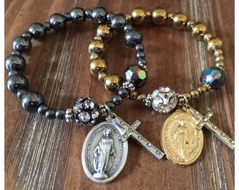 Virgin mary bracelet | Etsy