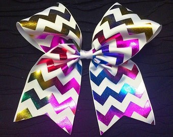Rainbow cheer bow | Etsy