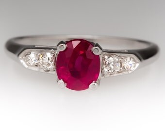 Ruby engagement ring | Etsy