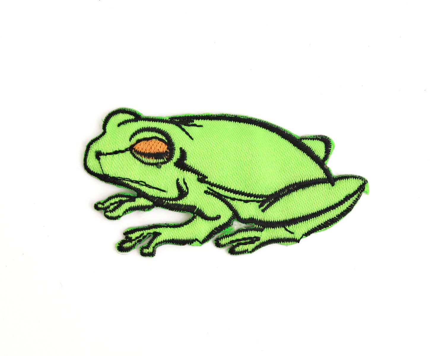embroiderd neon green frog patch/ iron on by PaintYourWagonShop