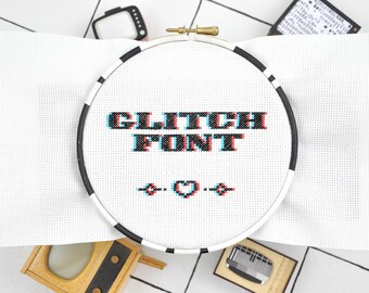 MONTANA modern typo hand embroidery font stitched by hallodribums