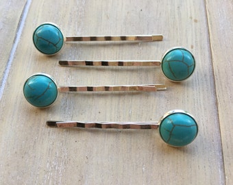 Turquoise hairpin | Etsy