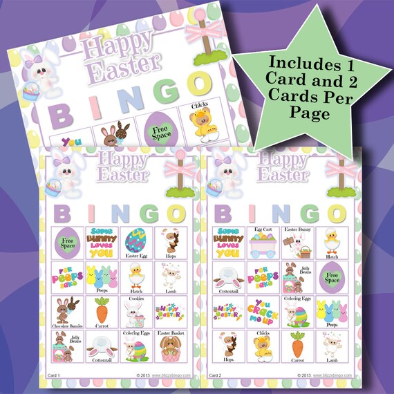 EASTER 4x4 Bingo printable PDFs contain everything you need to