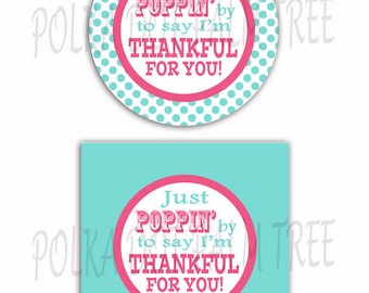 INSTANT DOWNLOAD DIY Printable Polka Dot Just Poppin By To Say