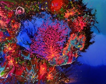 Coral reef painting | Etsy