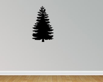 Pine tree wall decal | Etsy