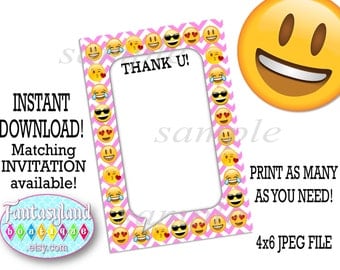 Emoji thank you card | Etsy