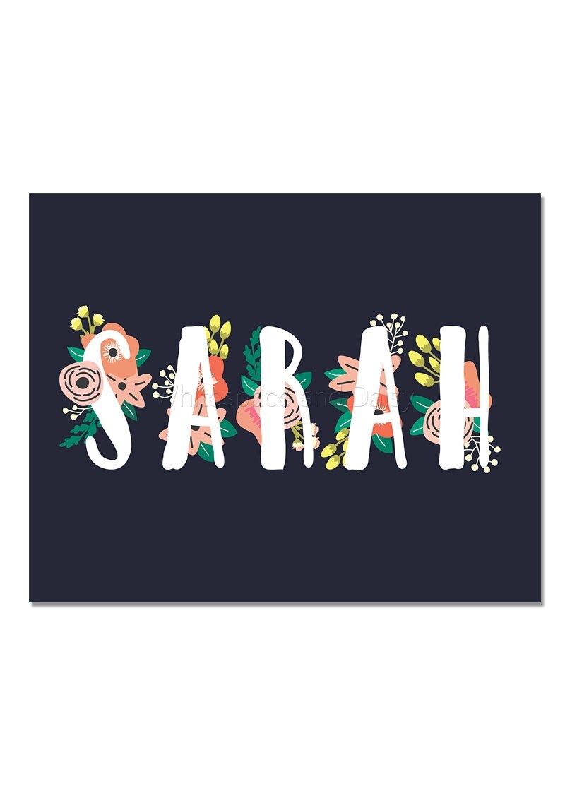 Sarah Personalized Name Sign Baby Name Sign Party Printable