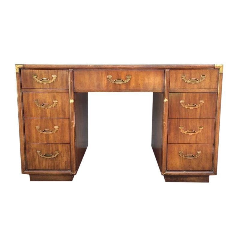 Drexel Accolade Campaign Desk with Brass HardwarePedestal