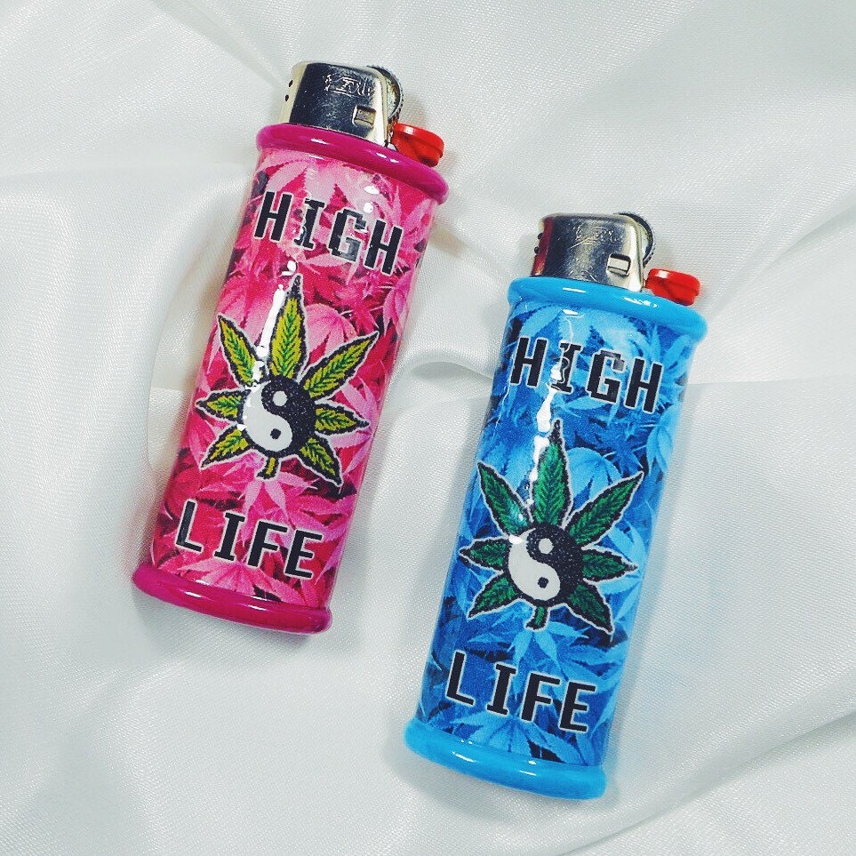 High Life Marijuana Leaf Bic Lighter Case Cover Holder