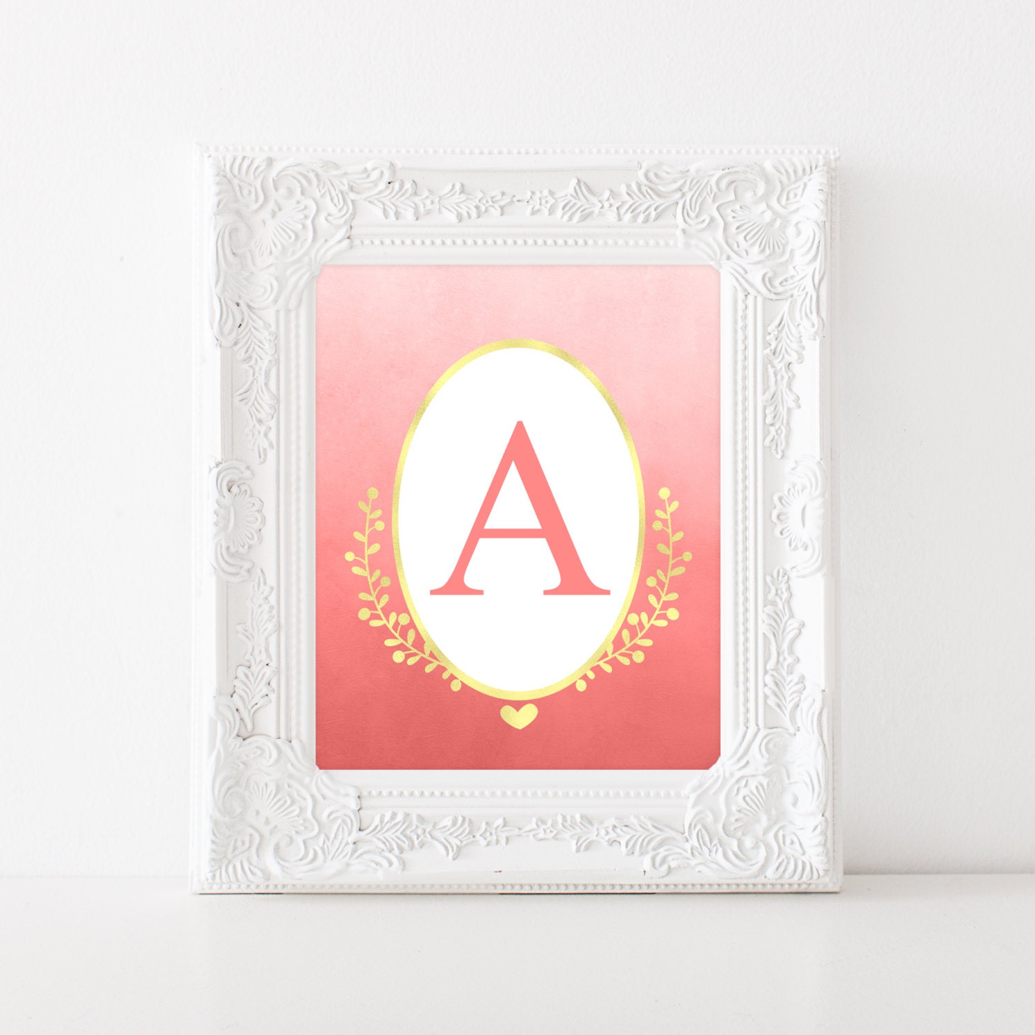 Letter A Custom initial letter print printable monogram