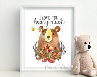 Teddy bear art print | Etsy
