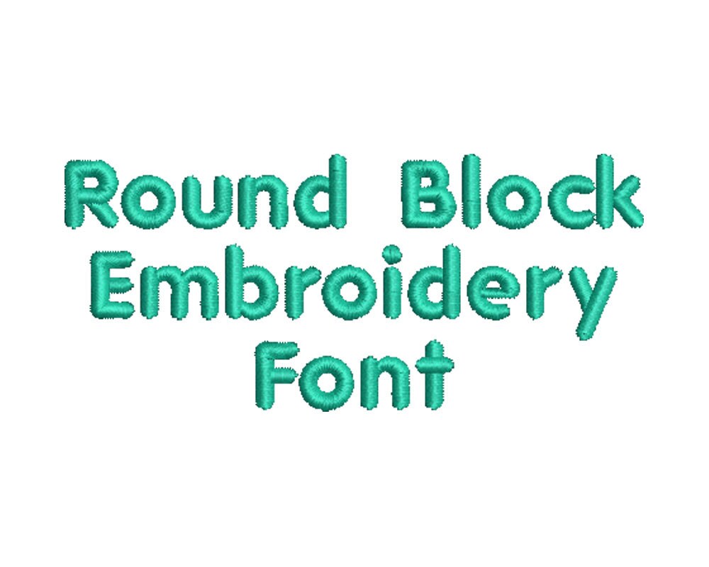 3 Size Round Block Font Embroidery Designs BX fonts Machine