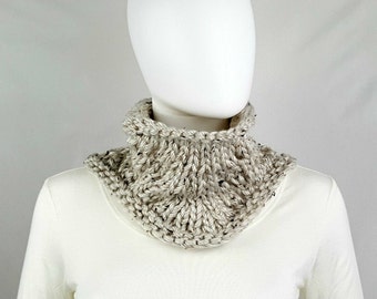 Items similar to Chunky knit cowl with zipper. The Marshall Cowl in ...