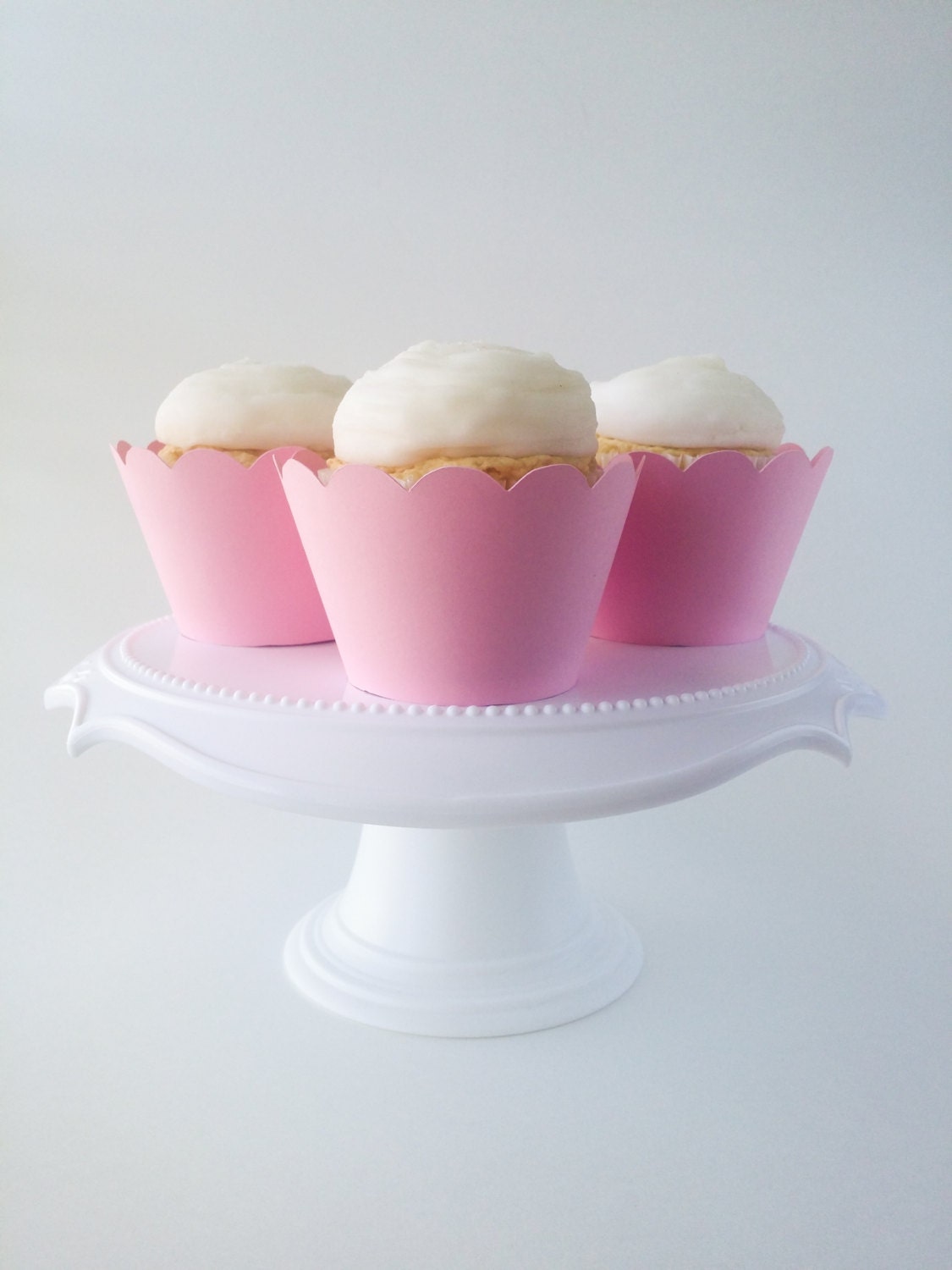 Set of 12 Pink Cupcake Wrappers Standard Sized Ready To