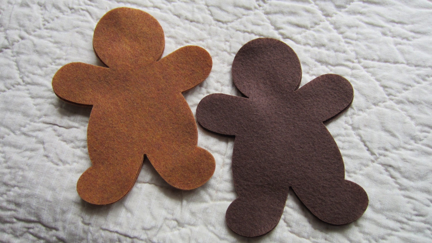 Large Felt Gingerbread Men Shapes-Holiday-Felt Cookies-Costume