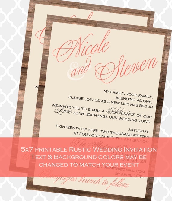 Party Invitation Rustic Background