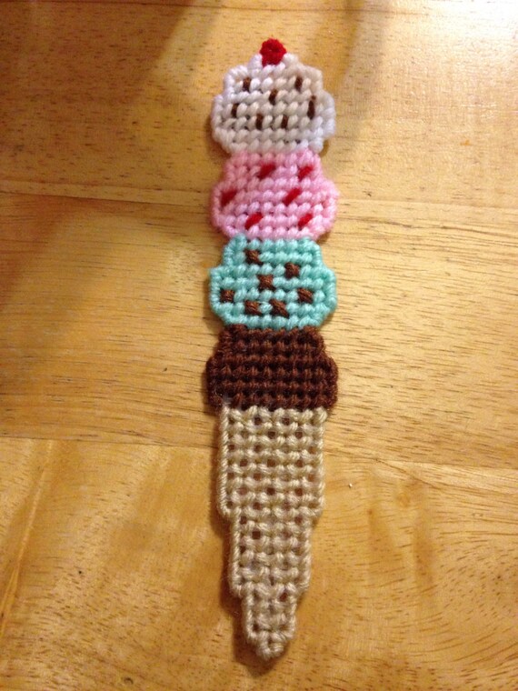 Plastic Canvas Bookmark Icecream Unique Bookmarks
