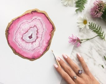 Emerald Agate Slice Print Agate Art Mineral Art Crystal