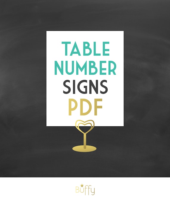 Table Numbers Signs PDF ONLY . Use this listing for any design