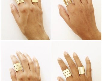 Gold tube ring | Etsy