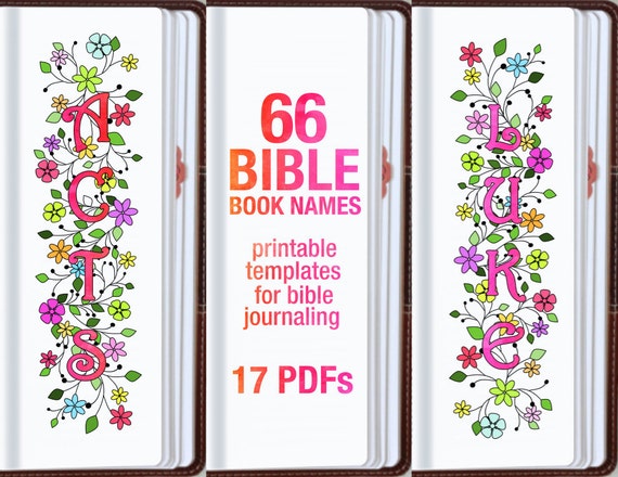 NAMES of 66 BIBLE BOOKS bible journaling printable template