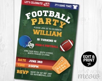 NEON Let's Glow Party Invite Invitation Birthday Any Age