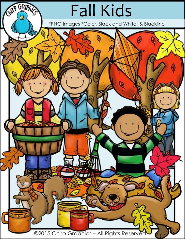 Fall Kids Clip Art Set Chirp Graphics