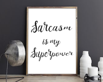 Sarcasm poster | Etsy