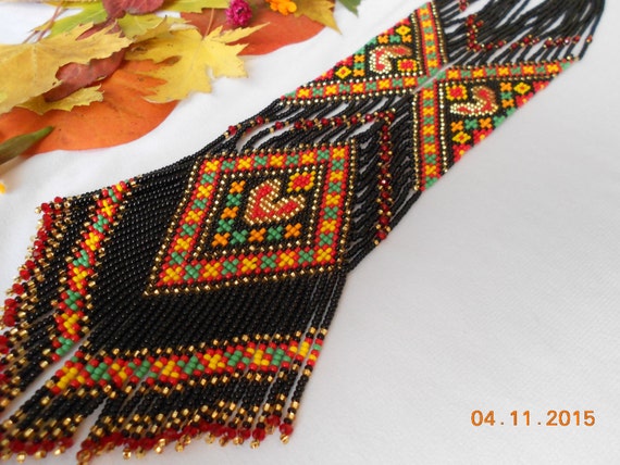 Gerdan Ethnic Bead Necklace Beaded Jewelry By Hardangerua