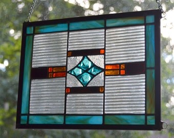 Stained glass panel | Etsy