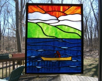 Stained glass sunset | Etsy