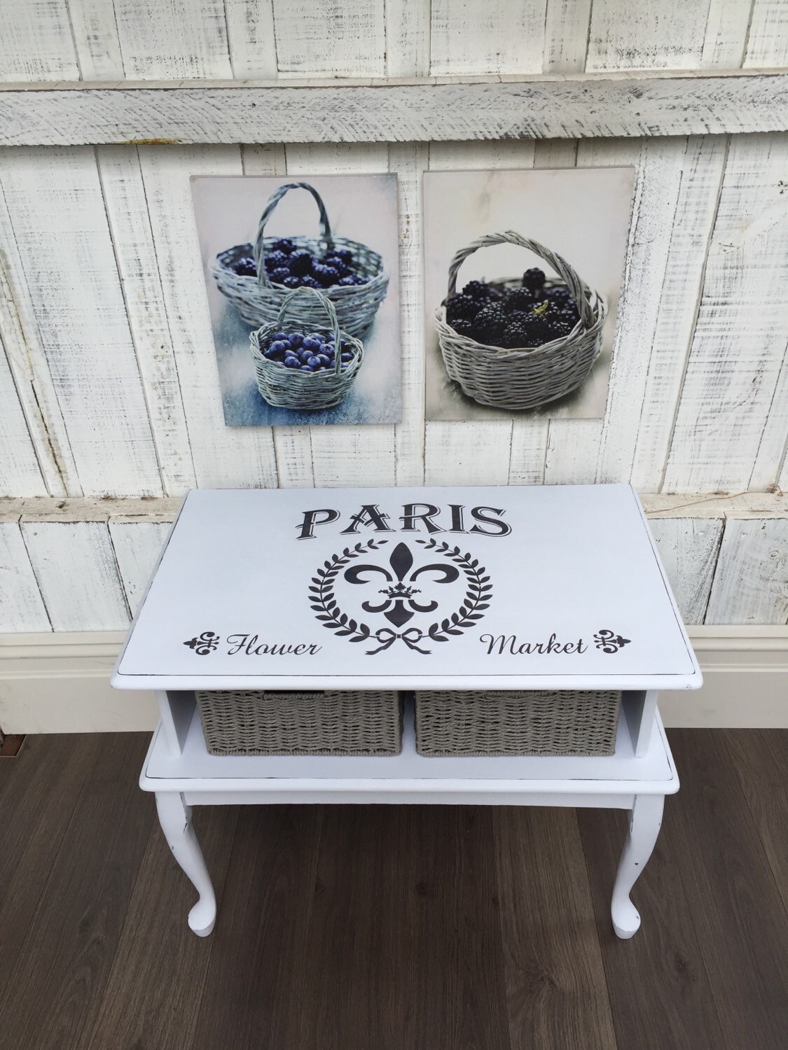 Hall storage table with wicker baskets – Haute Juice