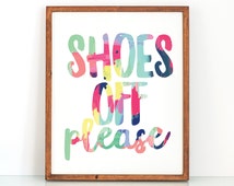 Popular items for take shoes off sign on Etsy