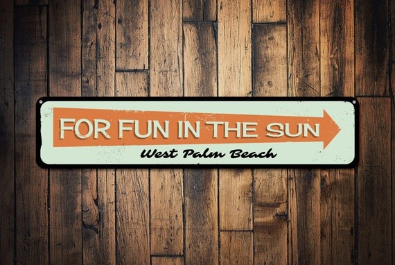 Fun In The Sun Sign Personalized Beach Location Sign Beach