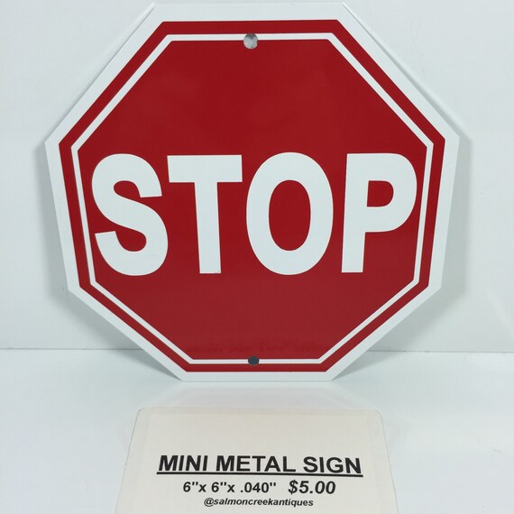 STOP Mini Metal Home Street Road Property by SalmonCreekAntiques