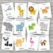 Printable kids zoo animals flashcards english-spanish