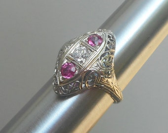 Unique ruby filigree ring related items | Etsy