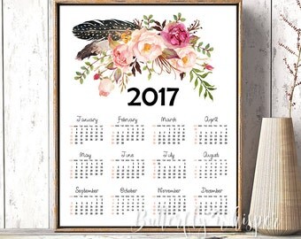 Boho calendar | Etsy