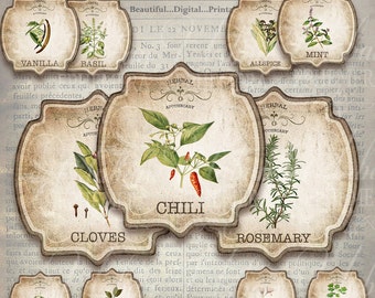 Herb labels | Etsy