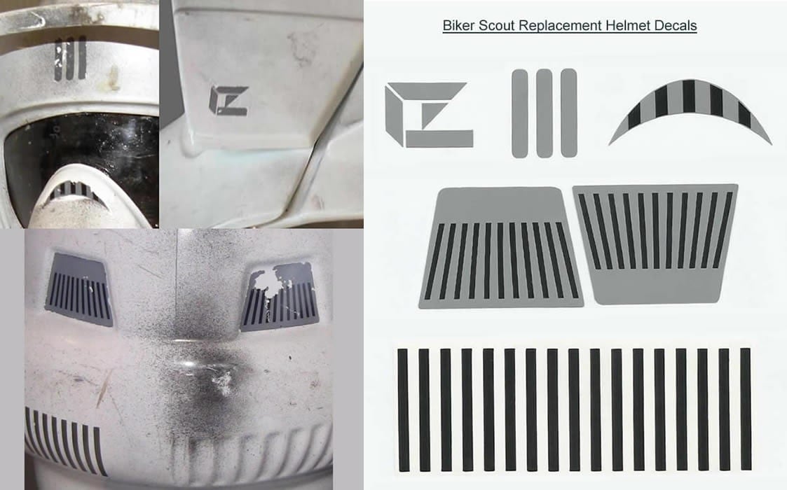 Star Wars Biker Scout Trooper Vinyl Helmet Decal Replica